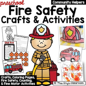 Preschool Fire Safety Activities: Firefighter Crafts, Fine Motor ...