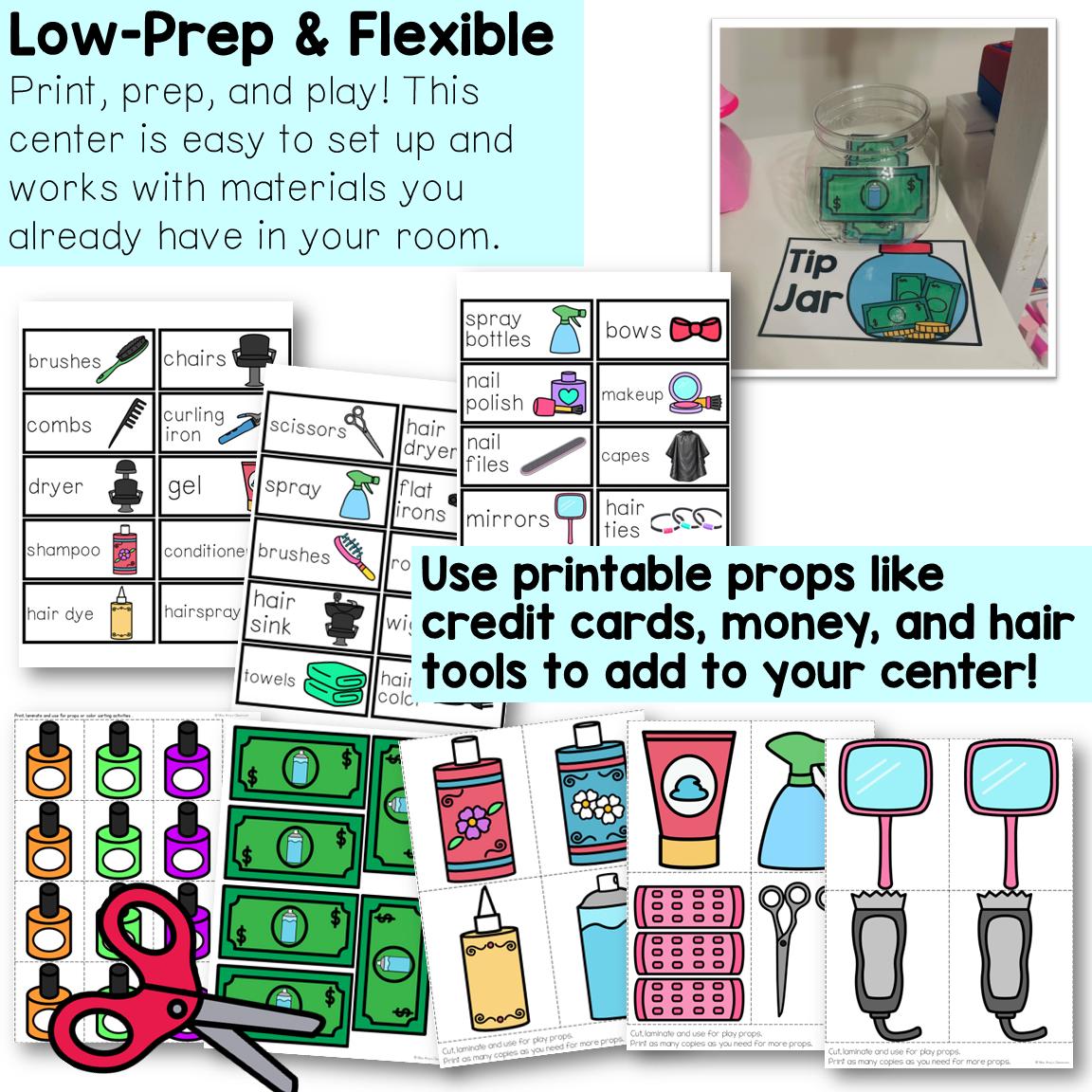 Hair Salon Dramatic Play Center - Pretend Beauty Salon Printables ...