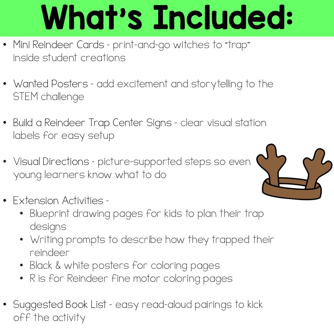 How to Catch a Reindeer STEM Christmas Activity for Homeschool, Daycare ...