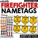 Editable Firefighter Name Tags - Fire Safety Week Printable Badges ...