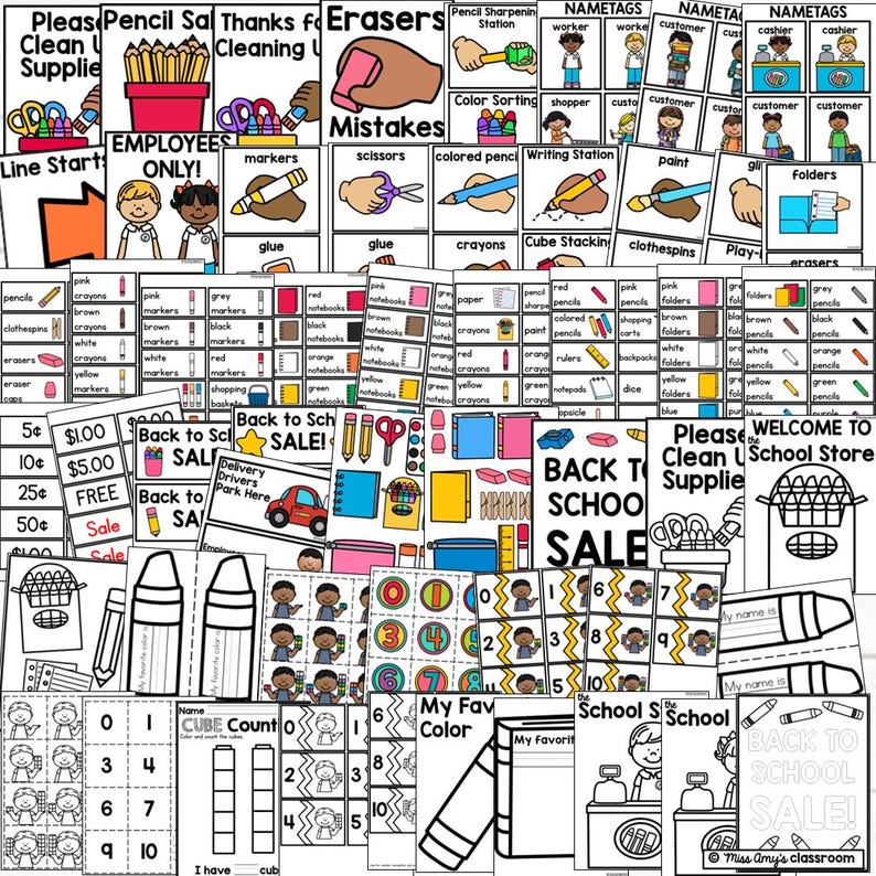 School Store Dramatic Play Printables- Back to School Pretend Play ...