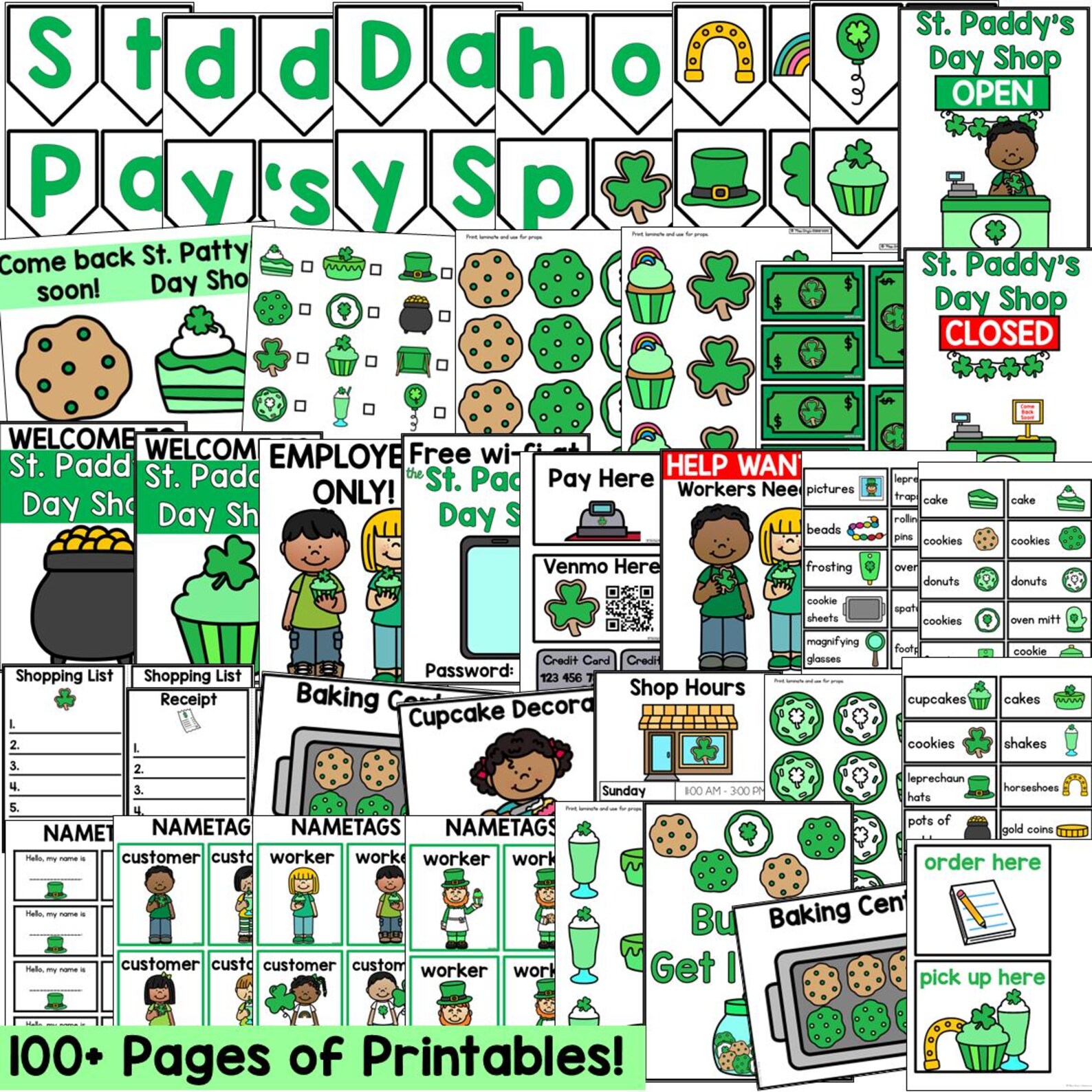St. Patrick's Day Dramatic Play Shop: Preschool March Pretend Play (PDF ...