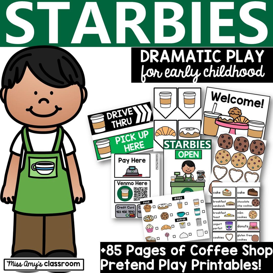 Coffee Shop Dramatic Play Center: Printable Cafe Pretend Play (PDF) - Etsy