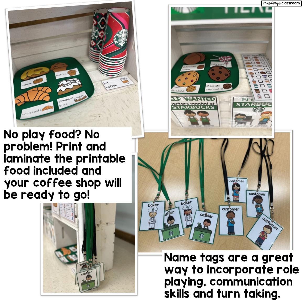 Coffee Shop Dramatic Play Center: Printable Cafe Pretend Play (PDF) - Etsy