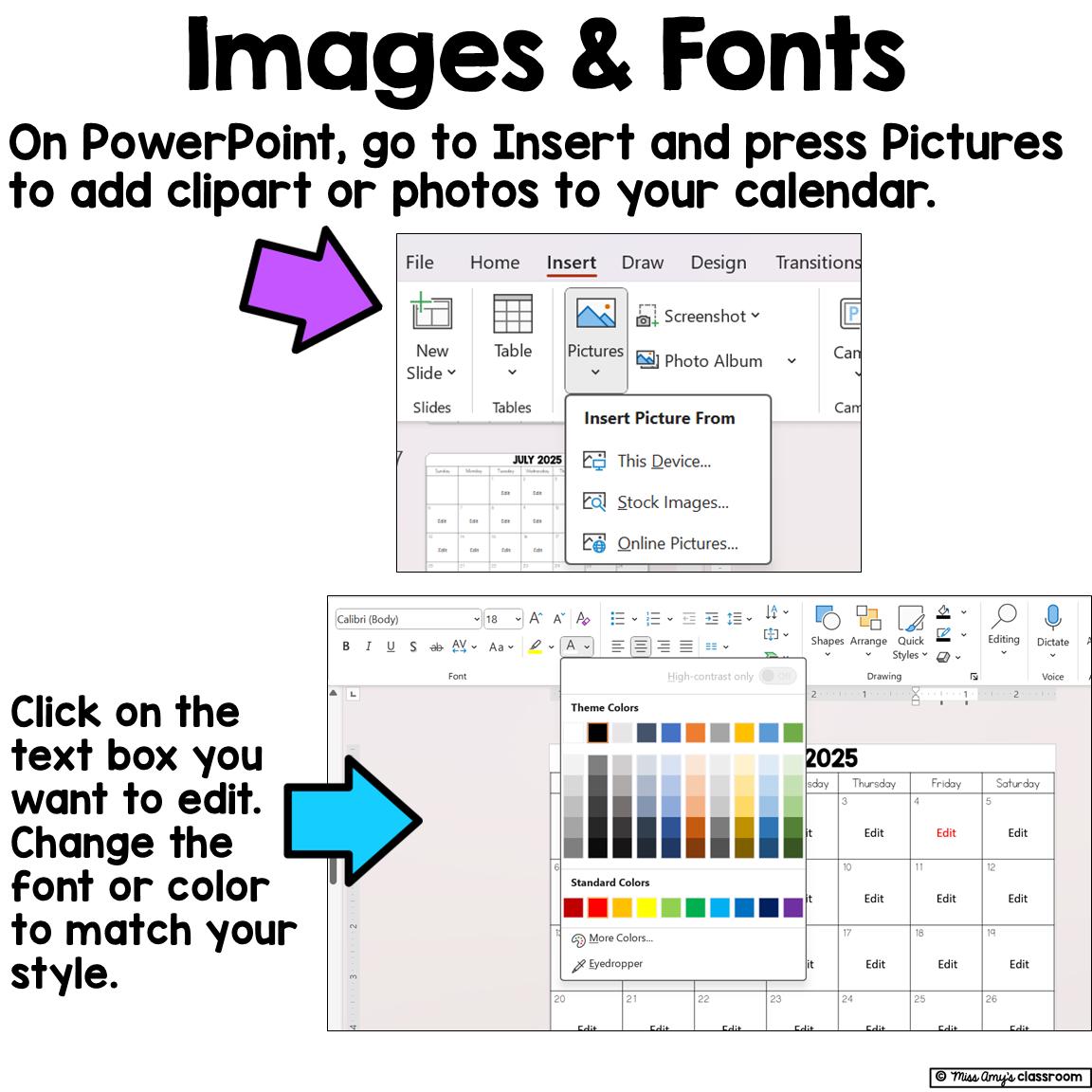 Editable Calendar Templates 2025-2026 - ELL/ESL Friendly, FREE Yearly ...
