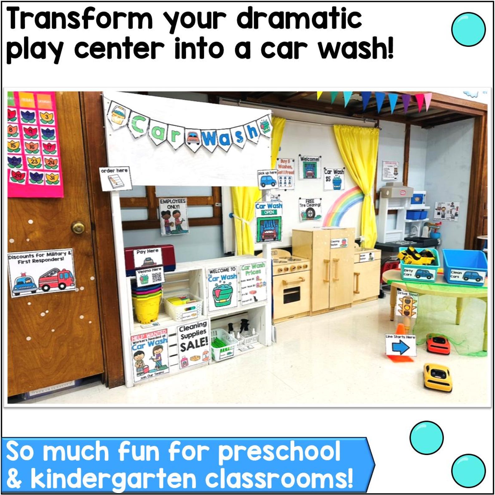 Car Wash Dramatic Play Printables – Preschool Learning Activity Pack ...