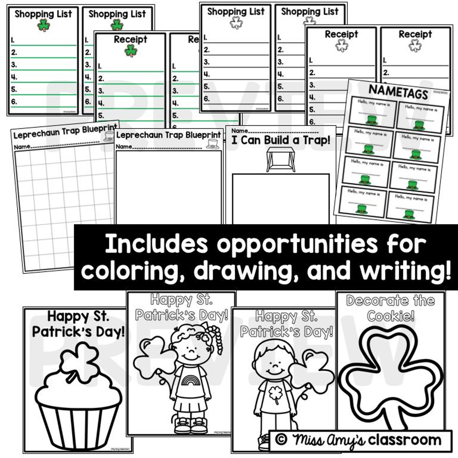 St. Patrick's Day Dramatic Play Shop: Preschool March Pretend Play (PDF ...