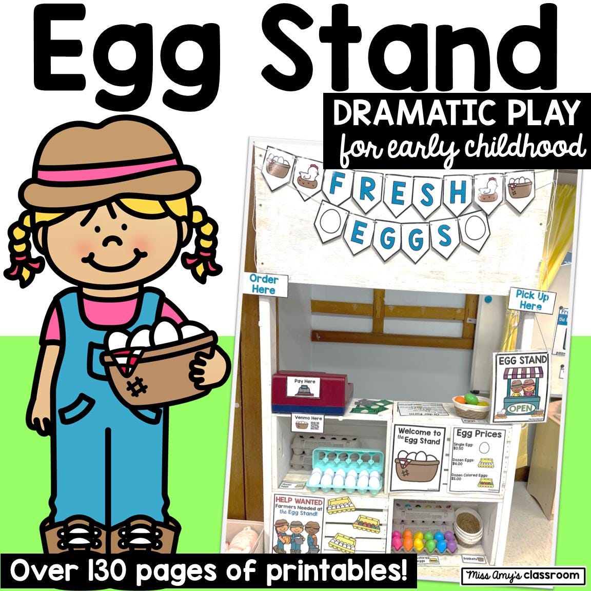 Spring Dramatic Play Centers Bundle - Flower Shop & Egg Stand / Farm ...