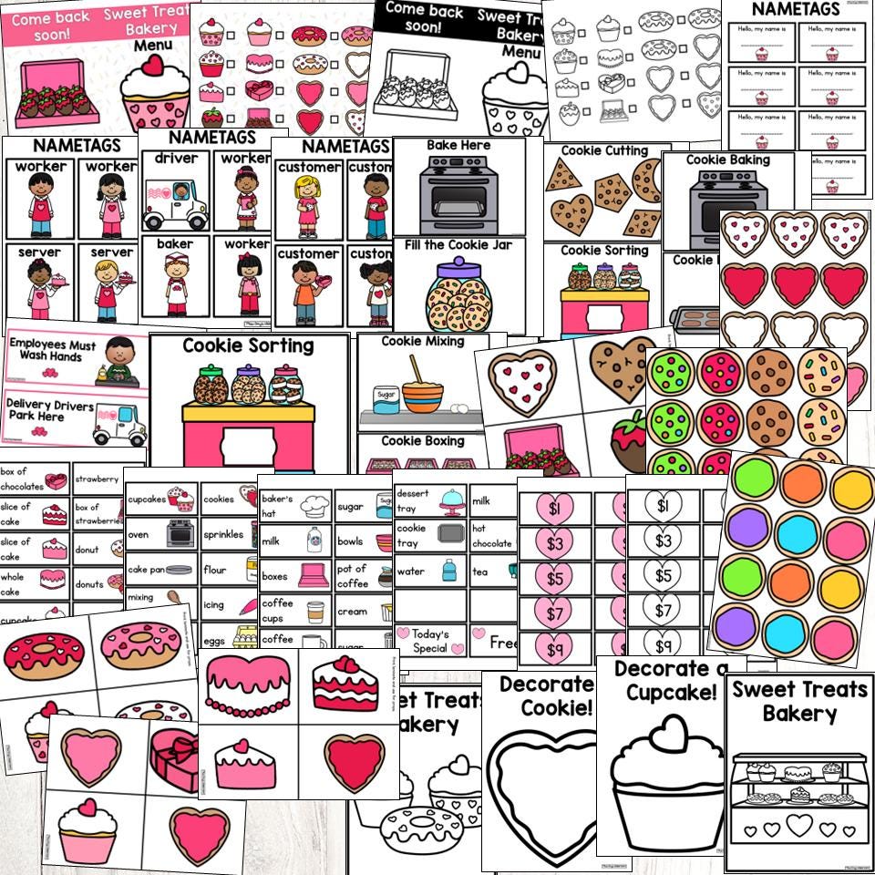February & March Dramatic Play Printables: Sweet Treats Bakery + St ...