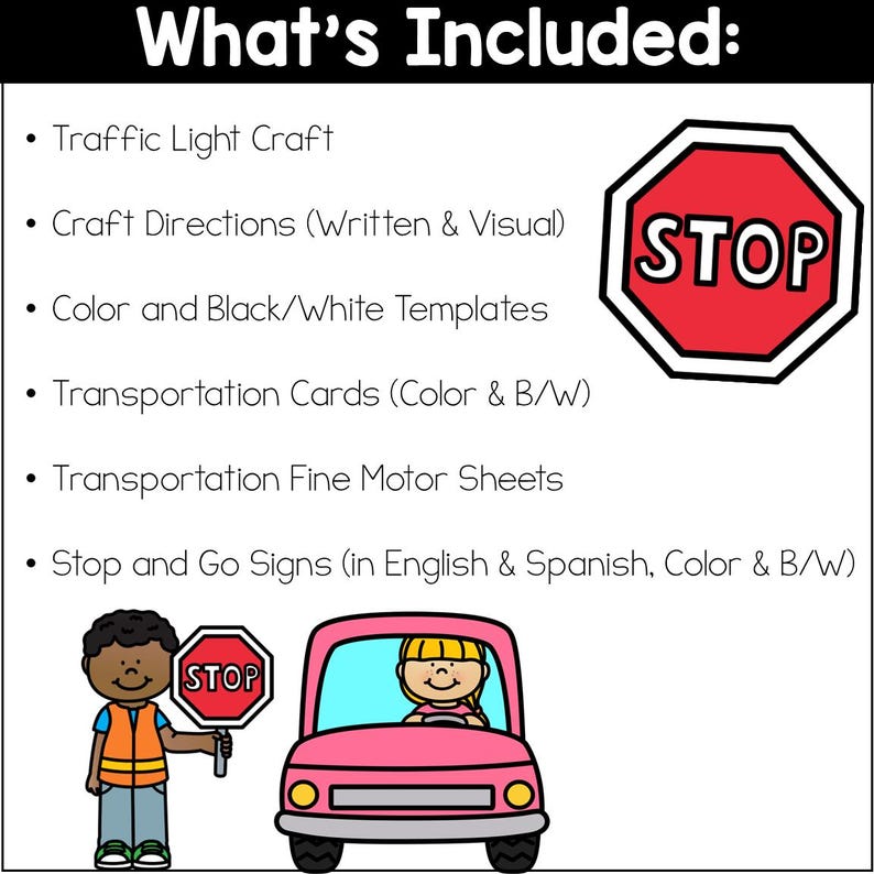 Traffic Light Craft: Transportation Activity Set for Preschool ...