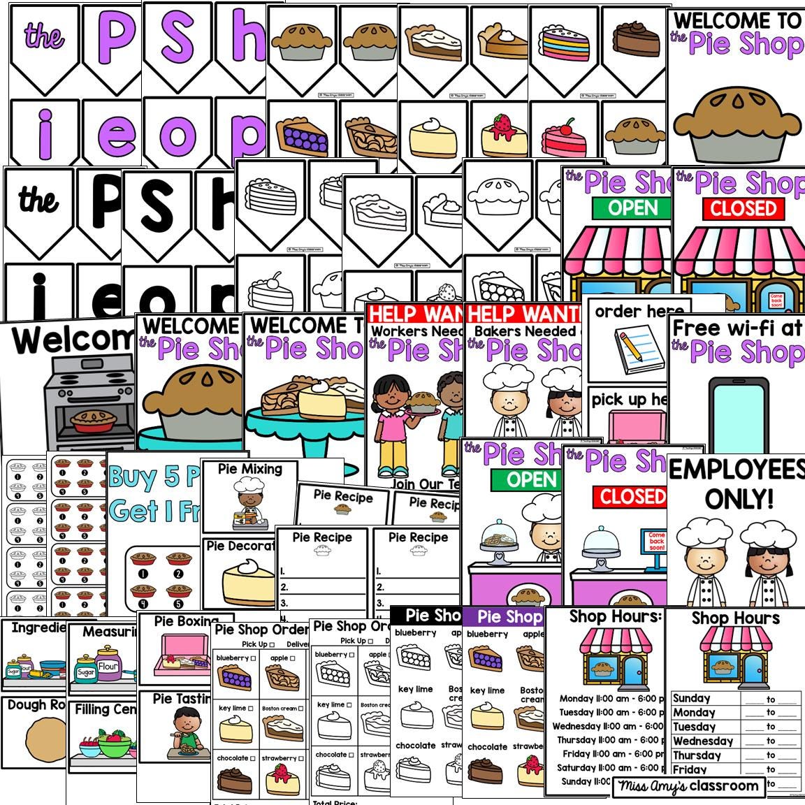 Dramatic Play Bakery Printables - Thanksgiving Pie Shop Pretend Play ...
