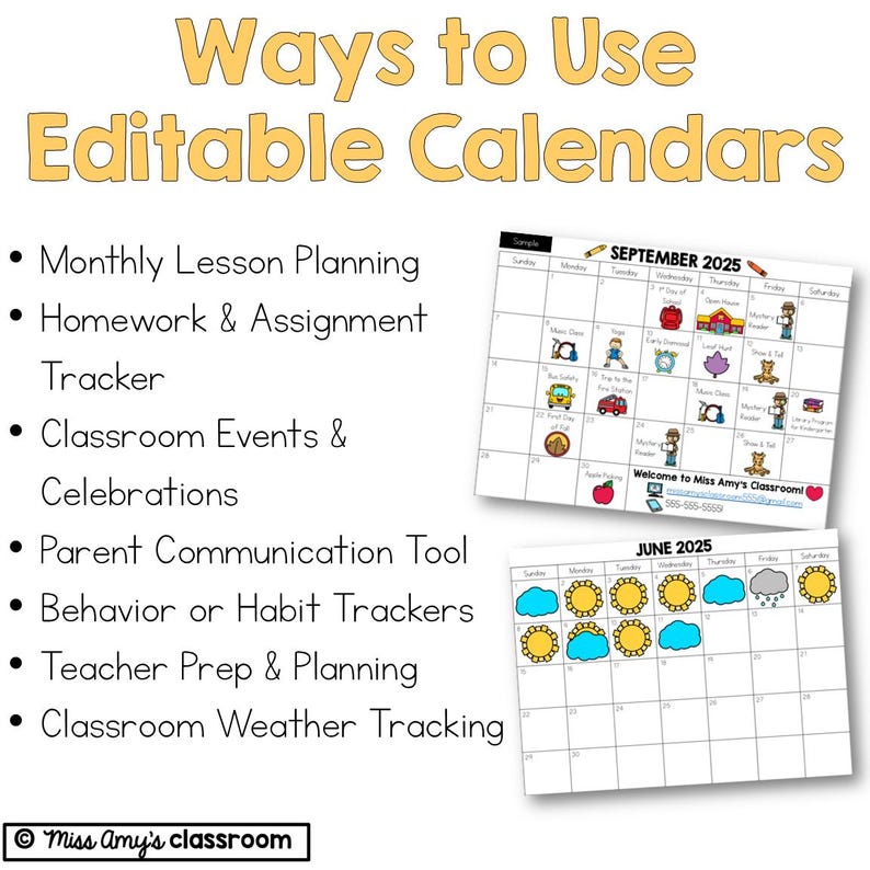 Editable Calendar Templates 2025-2026 - ELL/ESL Friendly, FREE Yearly ...