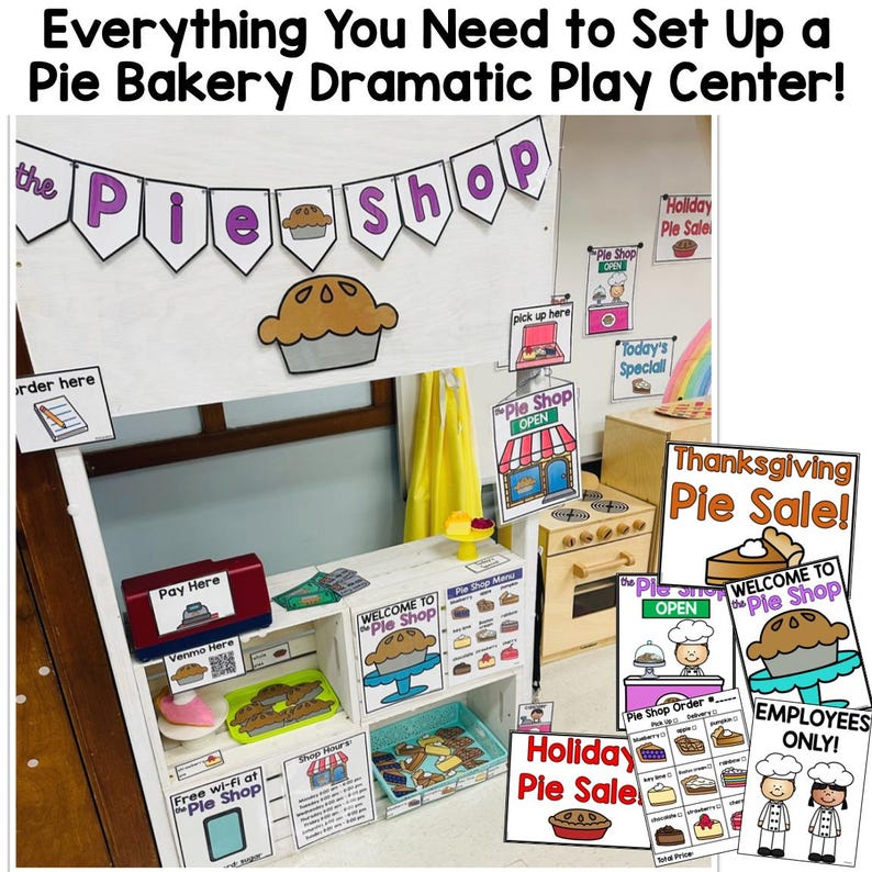 Dramatic Play Bakery Printables - Thanksgiving Pie Shop Pretend Play ...