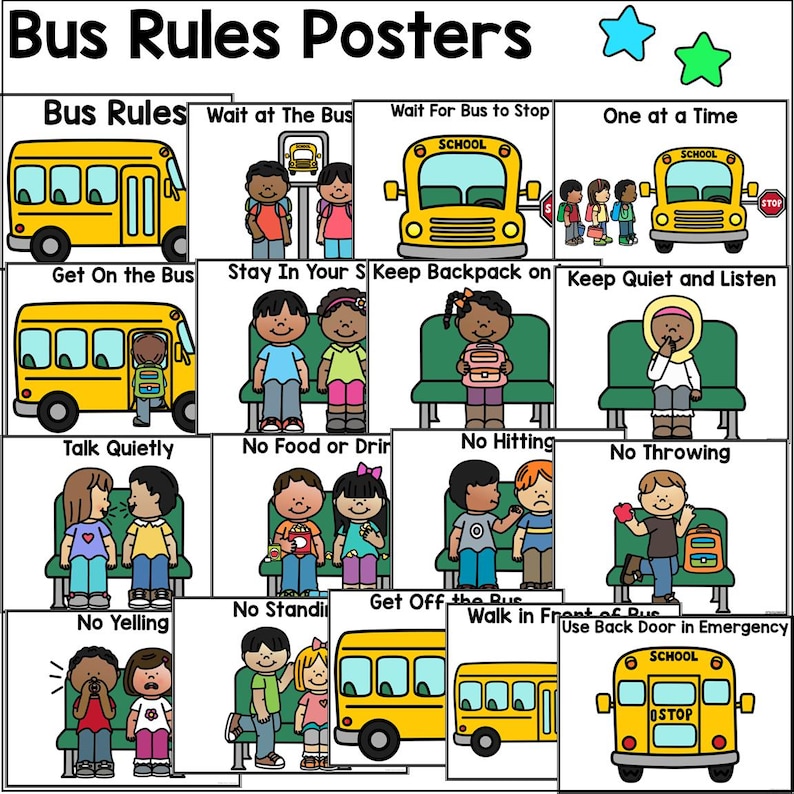Bus Rules & Expectations – Posters, Teaching Tools, Visual Supports ...