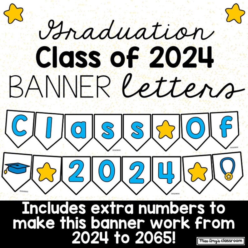 Class of 2024 Printable Graduation Banner DIY Graduation Printable ...