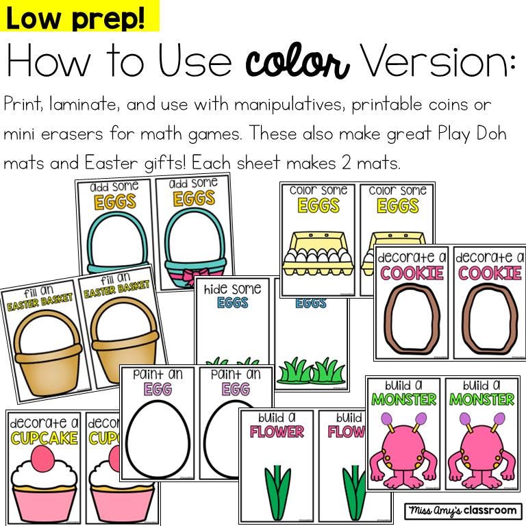 Printable Easter Play-doh Mats: Spring Math Games & Crafts (PDF) - Etsy