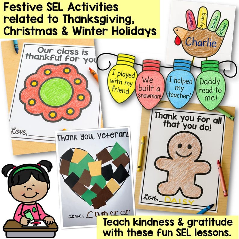 November & December SEL Bundle - Preschool Kindness and Gratitude ...