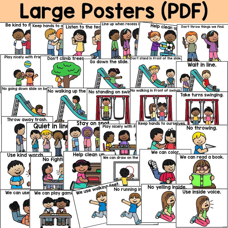 Editable Recess Rules Posters: Classroom Management Printables (google ...