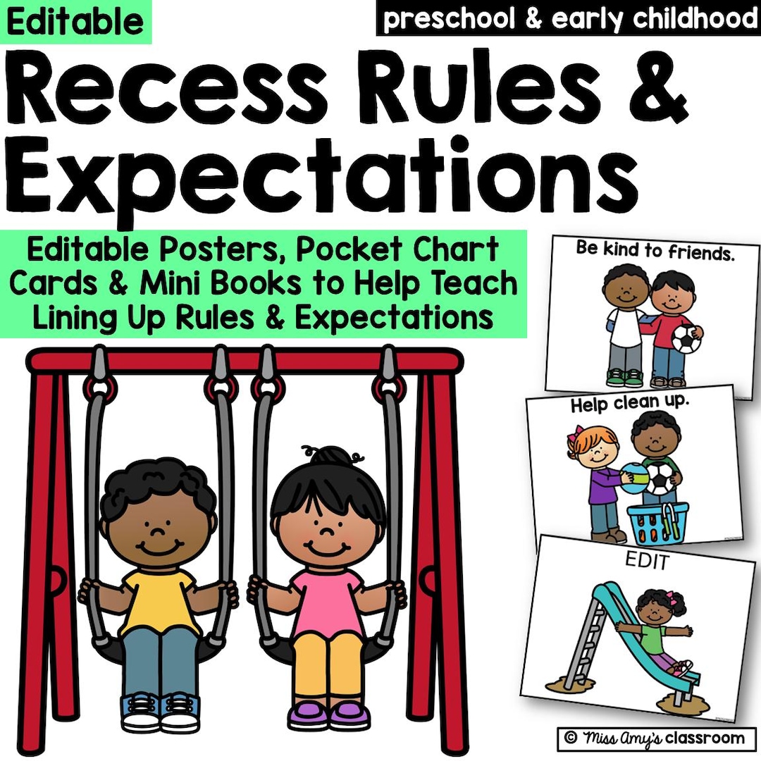 Editable Recess Rules Posters: Classroom Management Printables (google ...