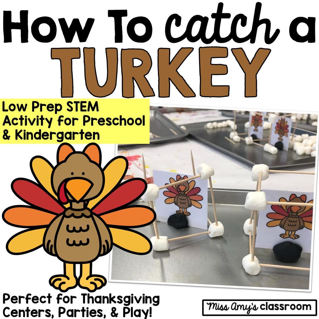 How to Catch a Turkey STEM Activity: Preschool Thanksgiving - Etsy
