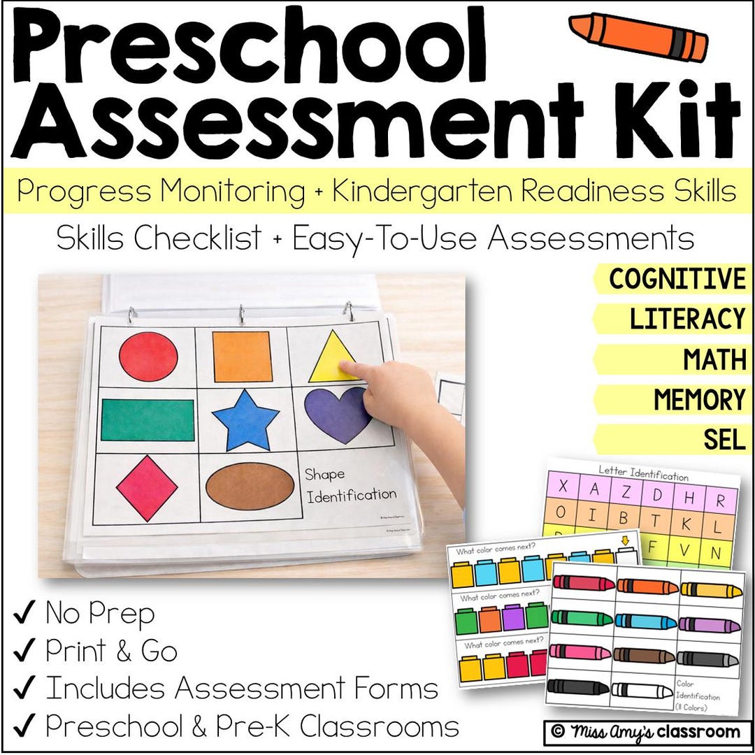 Preschool Assessment Kit - Pre-k Skills and Kindergarten Readiness ...