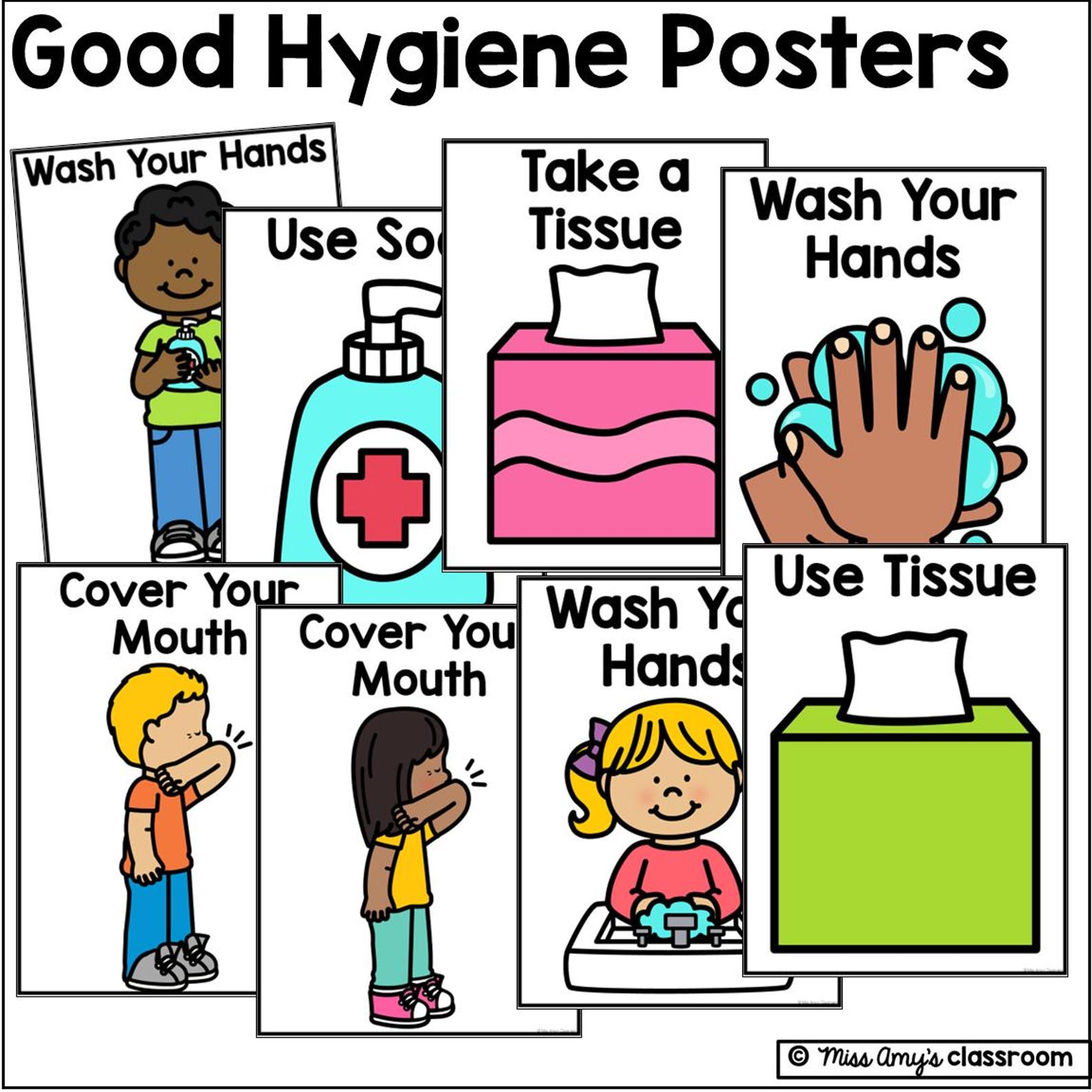 Editable Classroom Rules Posters: Preschool, Kindergarten Visuals (PDF ...