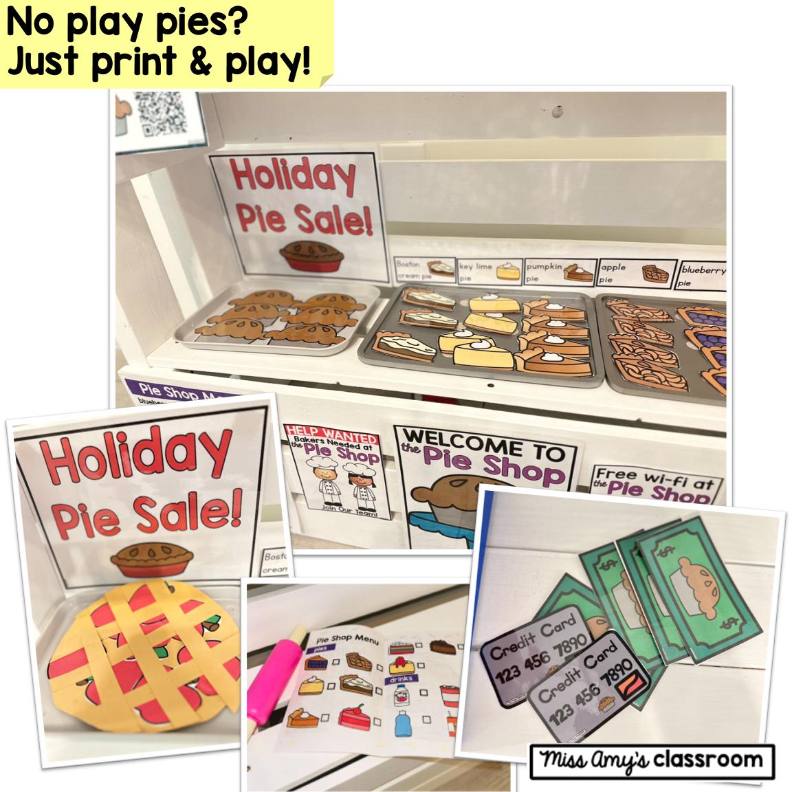 Dramatic Play Bakery Printables - Thanksgiving Pie Shop Pretend Play ...