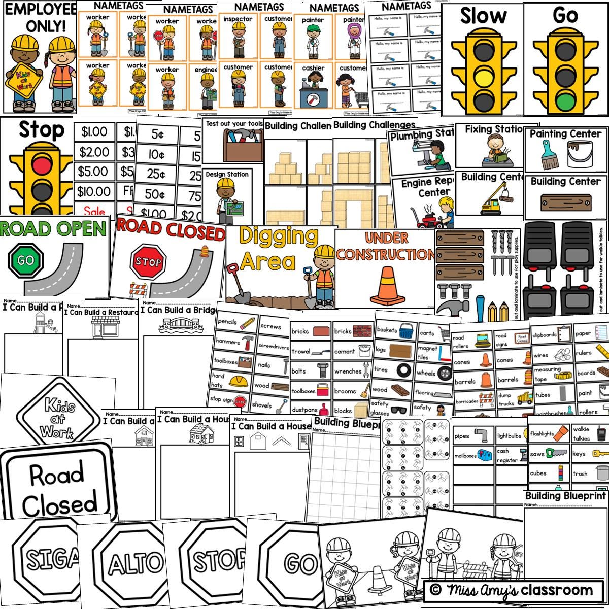 Construction Site Dramatic Play Printables: Preschool Learning (PDF) - Etsy