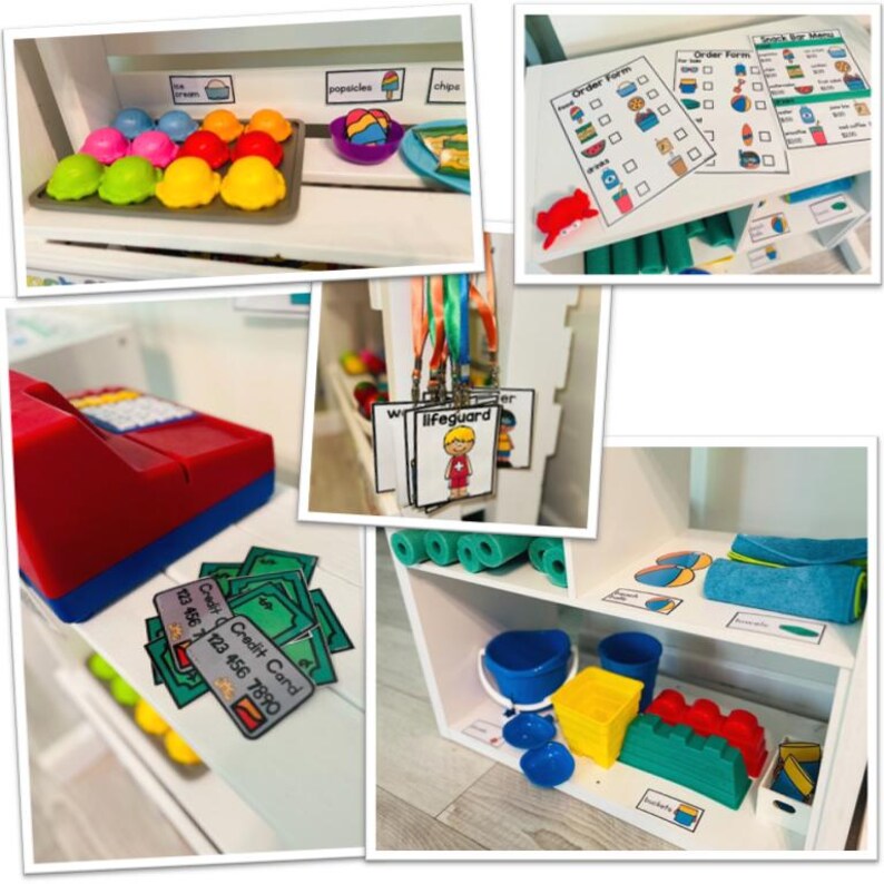 Pool Party Pretend Play Printables: Summer Dramatic Play Kit (120 ...