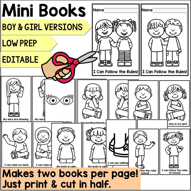 Editable Classroom Rules Posters: Preschool, Kindergarten Visuals (PDF ...