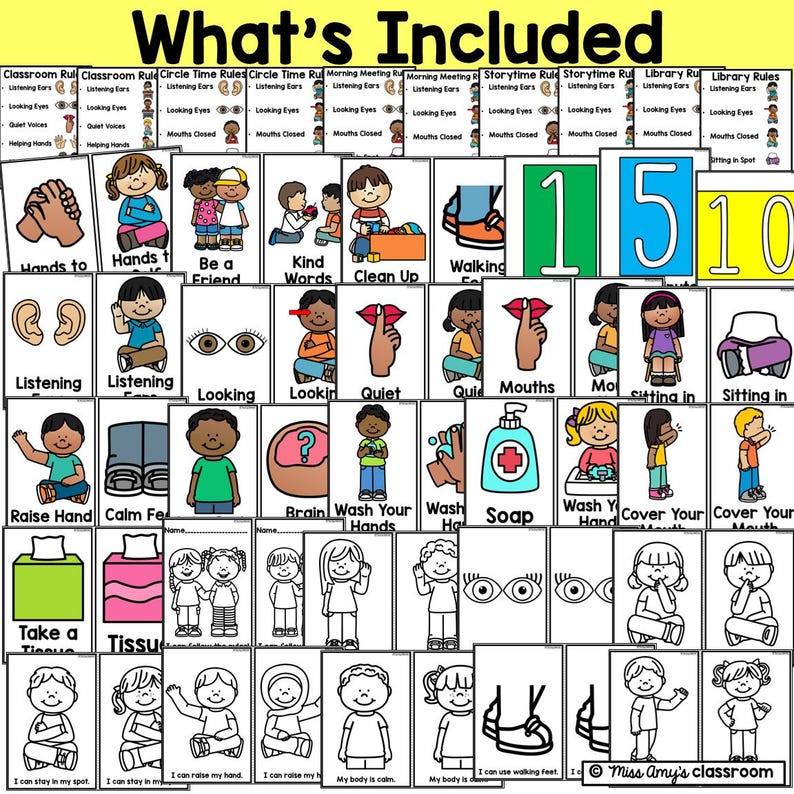 Editable Classroom Rules Posters: Preschool, Kindergarten Visuals (PDF ...