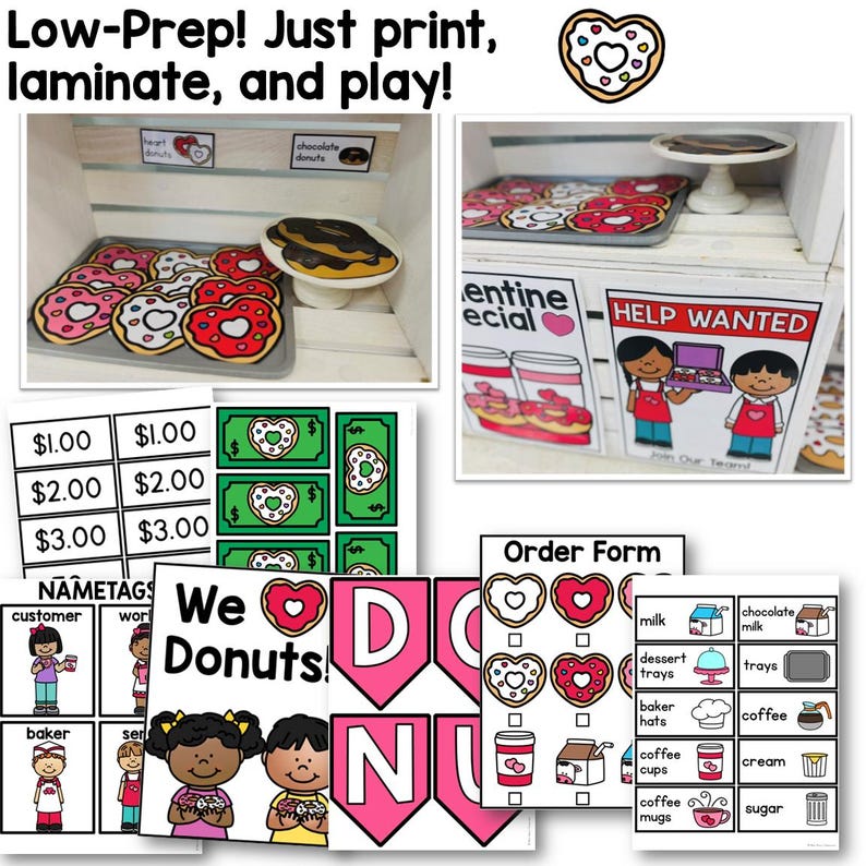 Valentine Donut Shop Dramatic Play Center - Preschool & Kindergarten ...