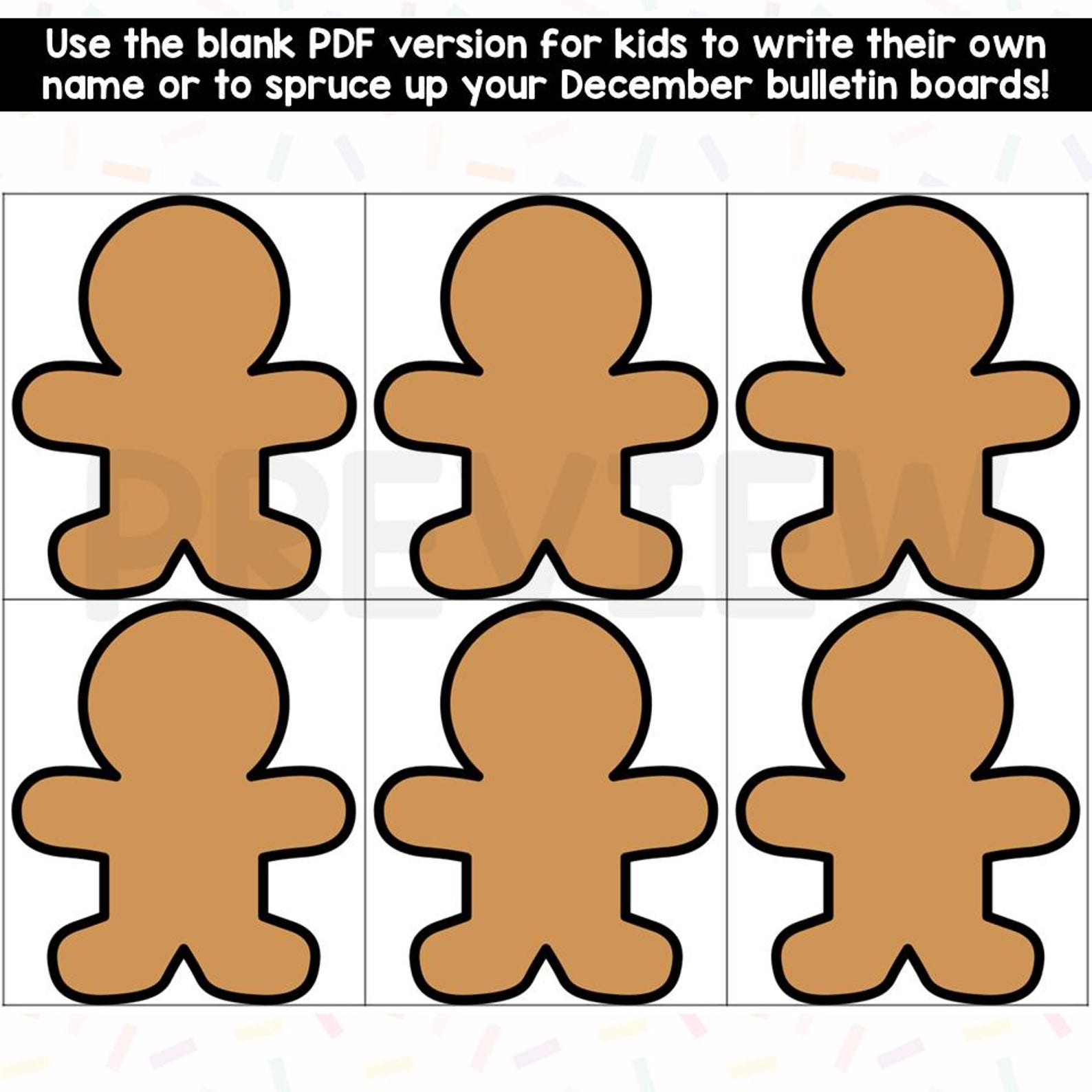 EDITABLE Gingerbread Name Tags for Christmas Tags & Holiday Bulletin ...