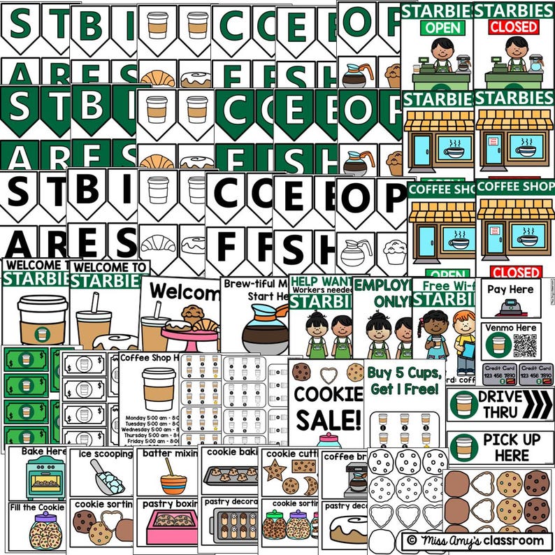 Coffee Shop Dramatic Play Center: Printable Cafe Pretend Play (PDF) - Etsy