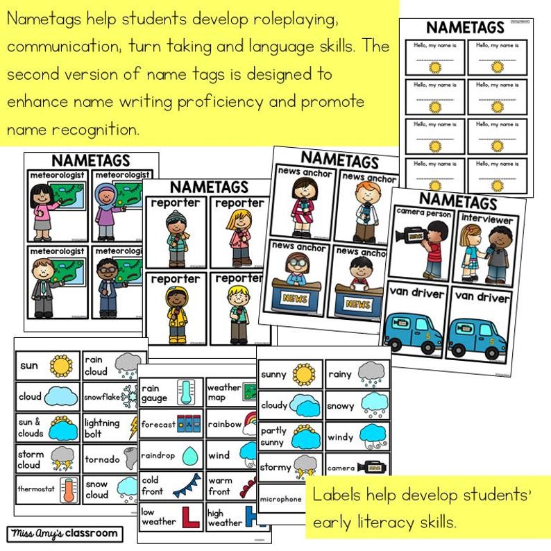 Weather Station Dramatic Play Center - Weather Chart, Calendars ...