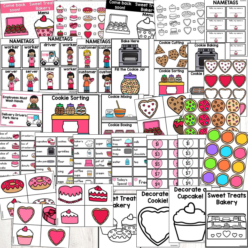 Sweet Treats Bakery - Valentine's Day Dramatic Play Printables for ...