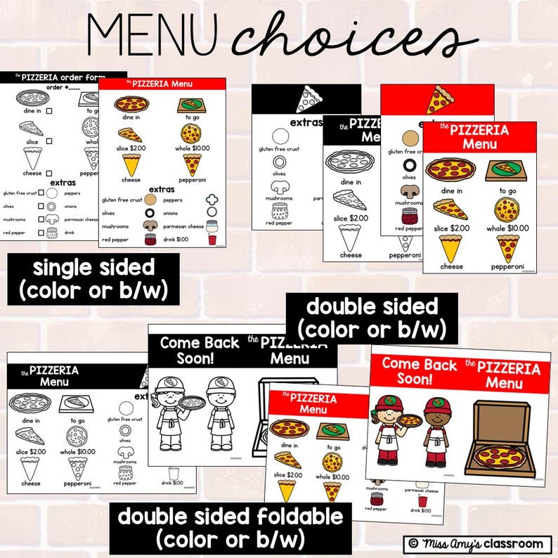 Preschool Pizza Dramatic Play: Printable Signs, Menus & Props for ...