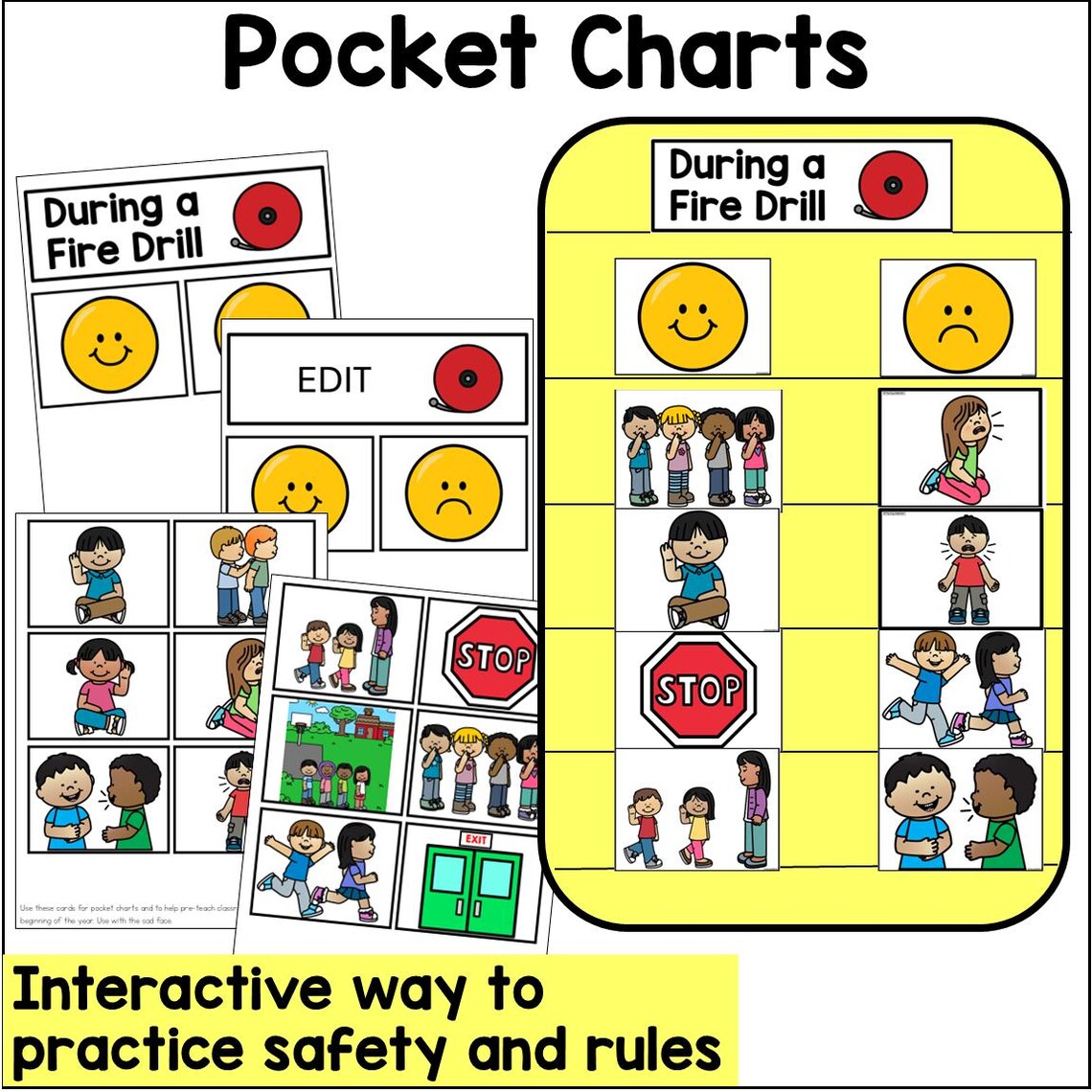 Fire Drill Routine Visuals & Activities - Preschool, Kindergarten Fire ...