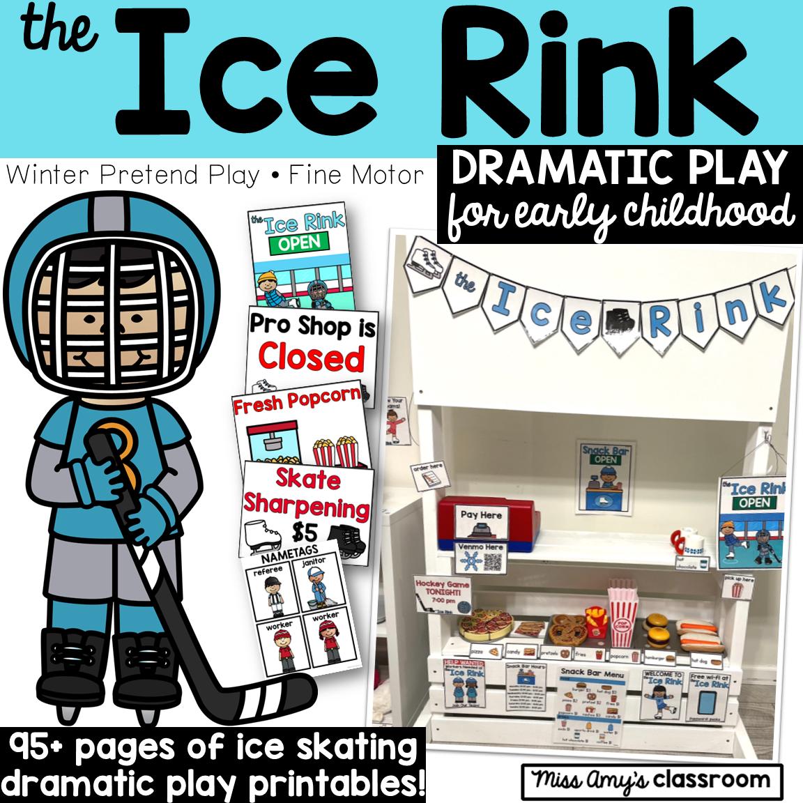 Ice Skating Rink Dramatic Play Printables: Winter Preschool Center (PDF ...