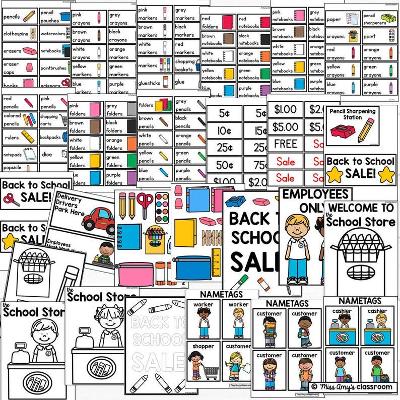 School Store Dramatic Play Printables- Back to School Pretend Play ...