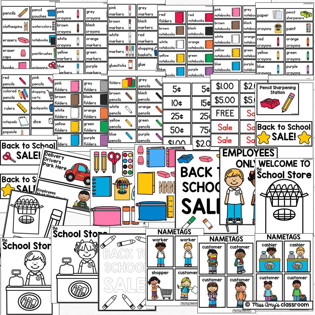 School Store Dramatic Play Printables- Back to School Pretend Play ...