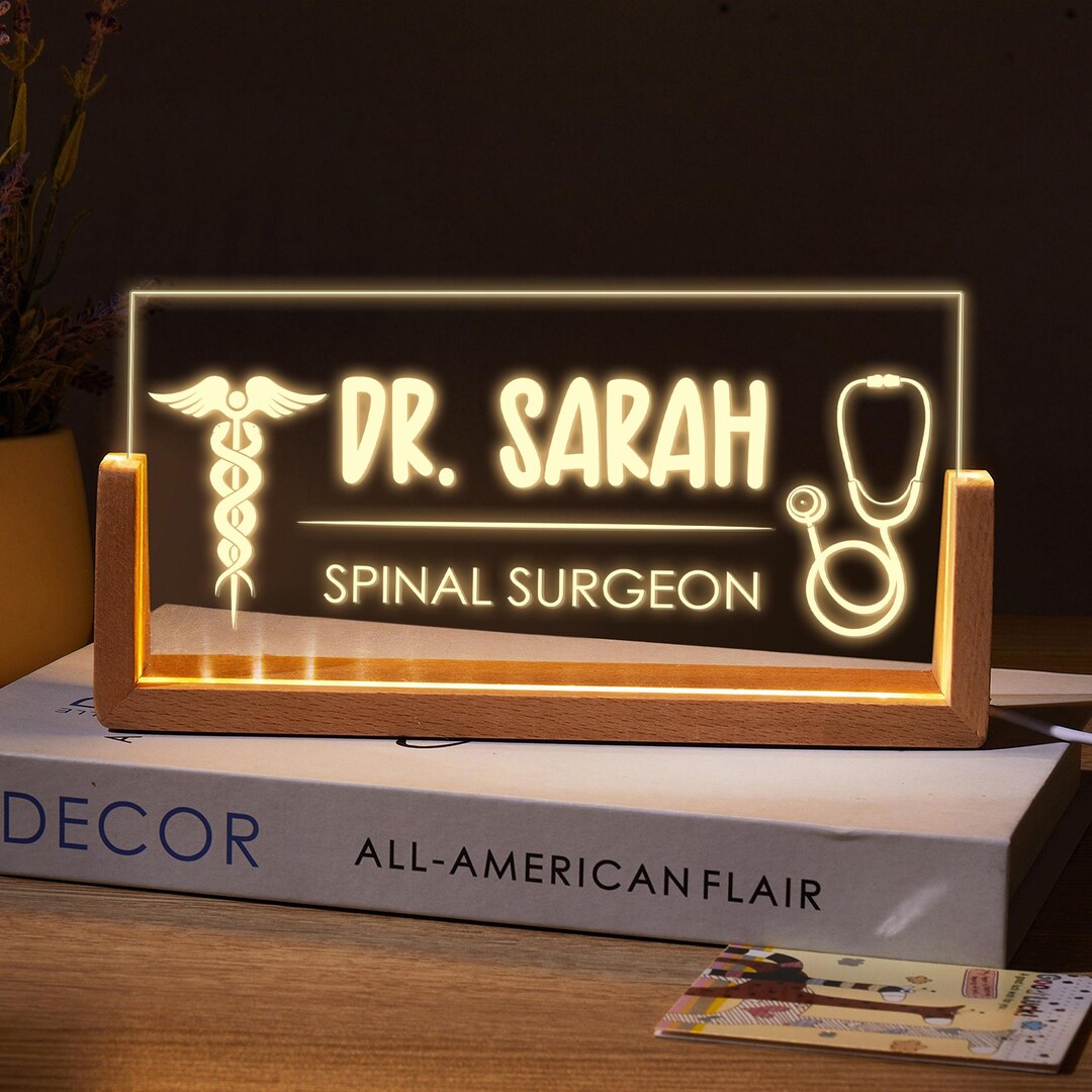 Personalized Medical Name Sign Led Light, Nursing Doctor Medical ...