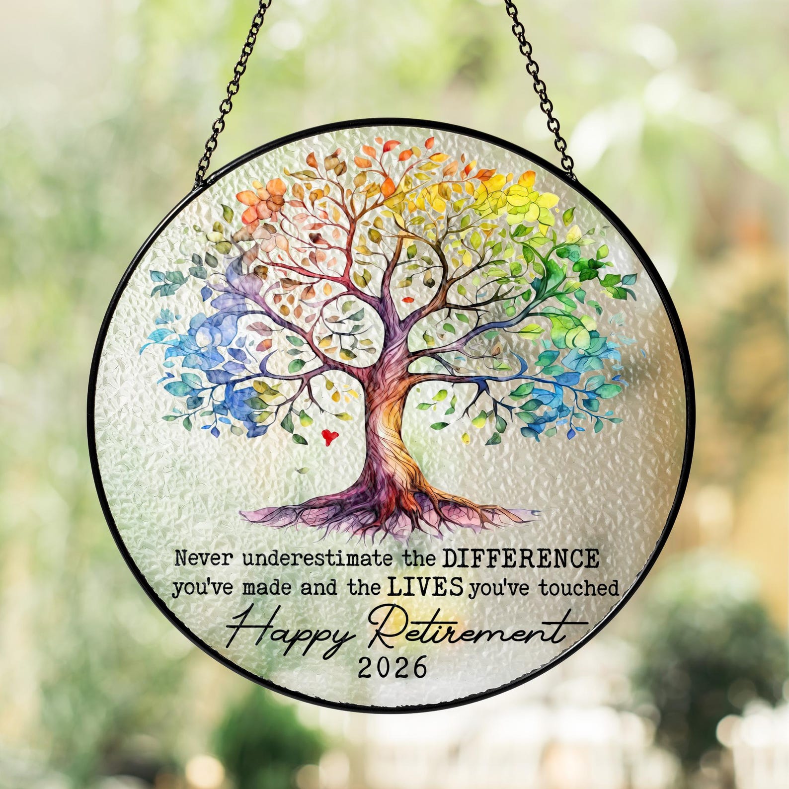 Personalized Retirement Gift: Tree of Life Stained Glass Suncatcher ...