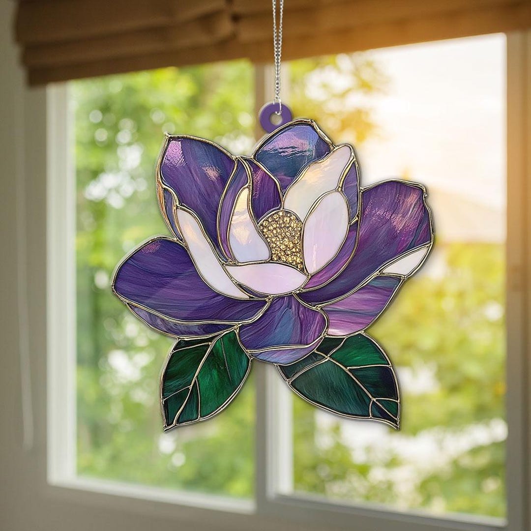 Mardi Gras Magnolia Acrylic Window Hangings, Louisiana Mardi Gras ...