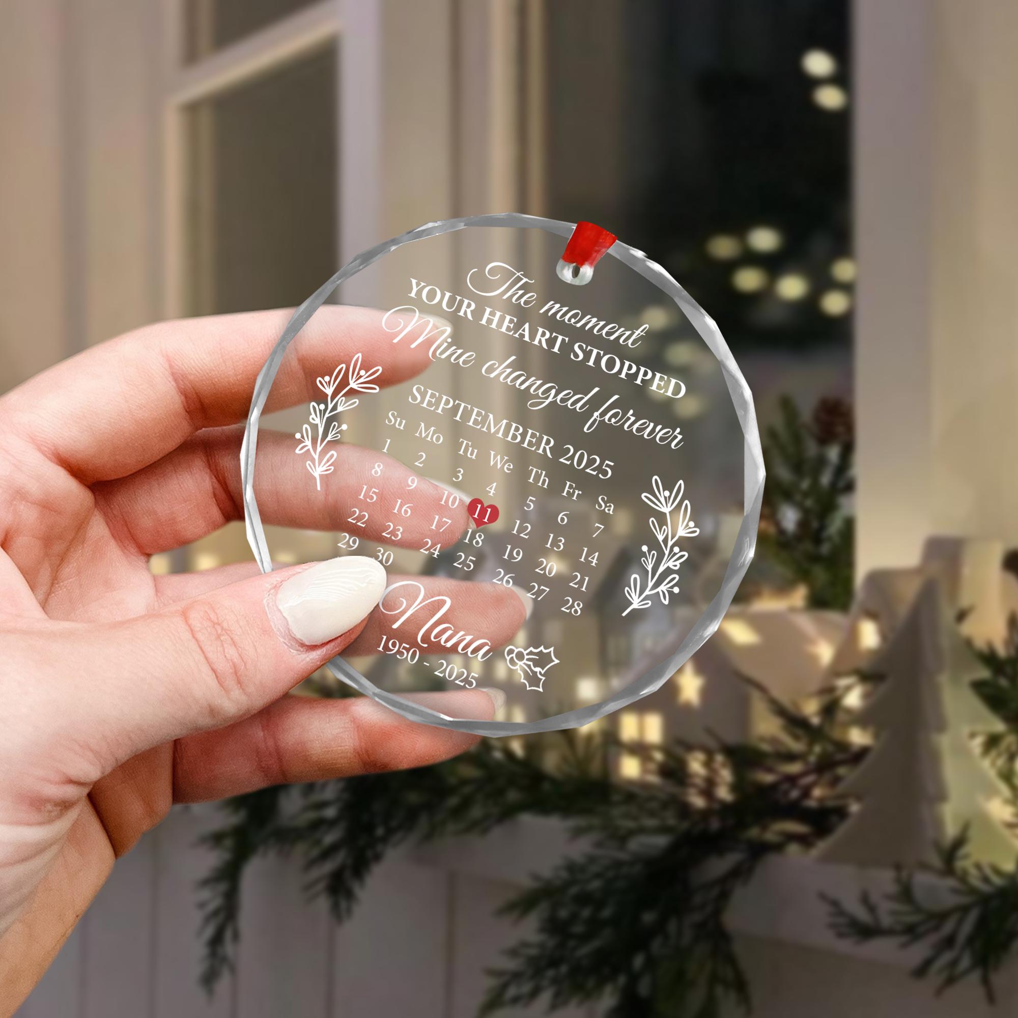 The Moment Your Heart Stopped Glass Ornament, Time Changed Forever ...