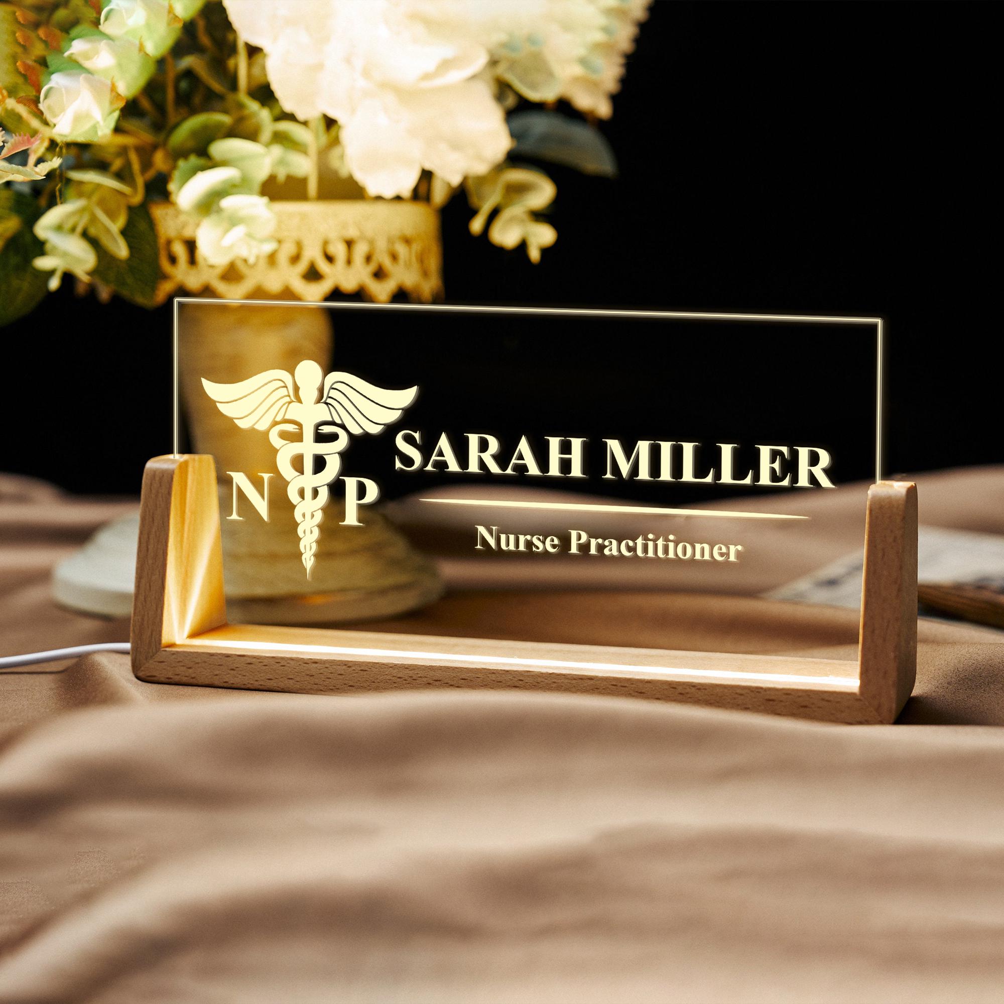 Nurse Practitioner Desk Sign, Personalized NP Office Name Plate ...