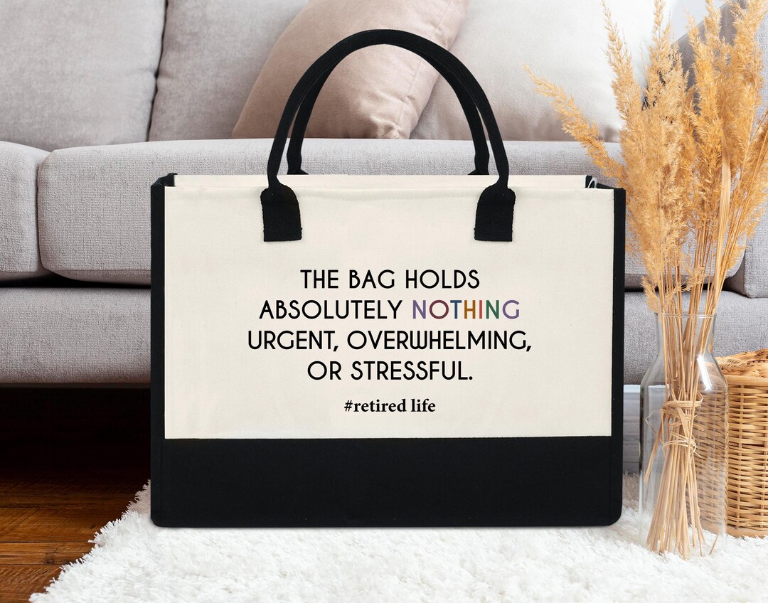 Funny Retirement Canvas Tote Bag: Rocking the Retired Life - Etsy