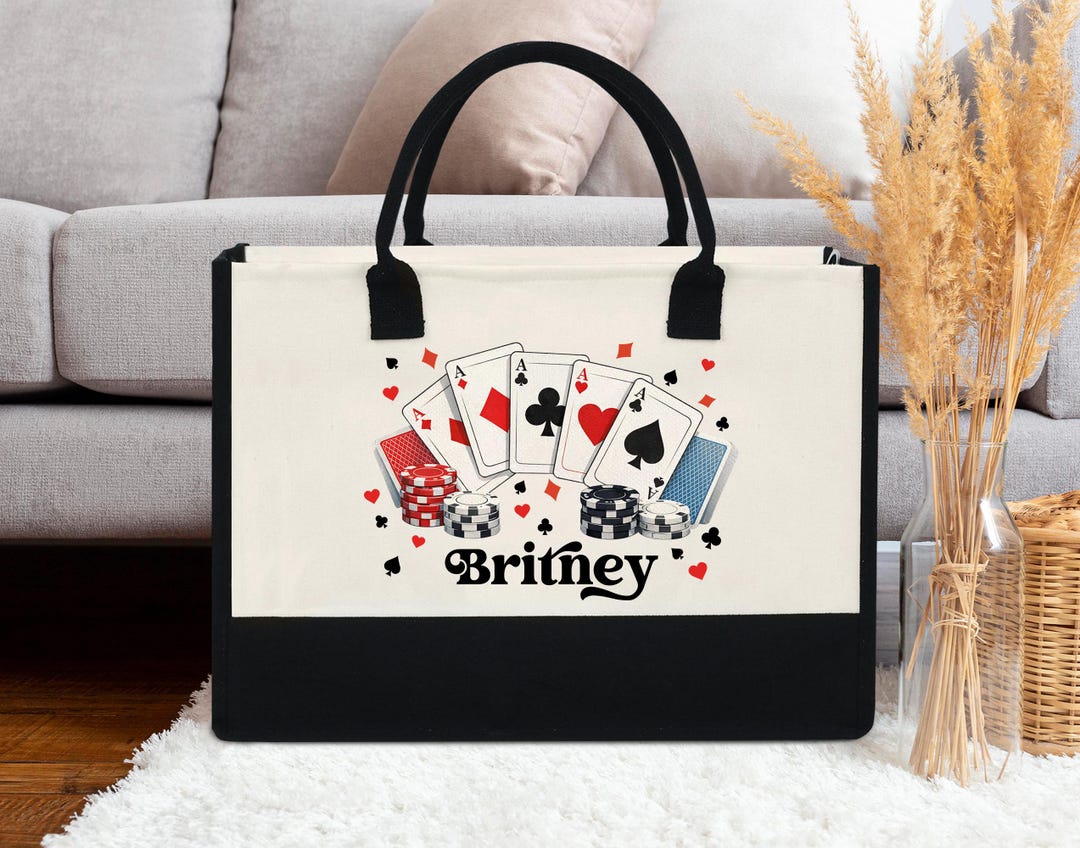 Playing Card Tote Bag, Card Makeup Bag, Bridge Game Tote Bag, Canasta ...