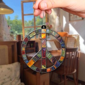 Peace Sign ACRYLIC Hanging Sign, Peace Sign Christmas Ornament, Hippie ...