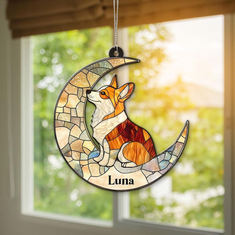 Named Corgi Suncatcher - Etsy